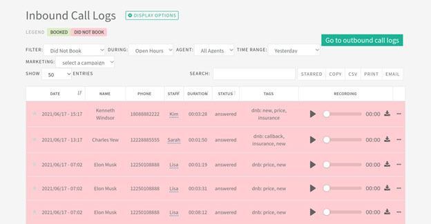 Call Tracking Inbound Call Logs | Call Hero